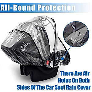 Car Seat Rain Cover,Food Grade EVA,Universal Car Seat Rain,Waterproof, Windproof Protection,Protect from Dust Snow,Rain Cover Features Quick-Access Zipper Door and Side Ventilation