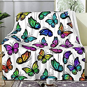XeaGiasy Butterfly Blanket Cute Butterflies Throw Blankets Living Room Decor Bed Bedding Gifts for Kids Girls Women Adults 50"X40"