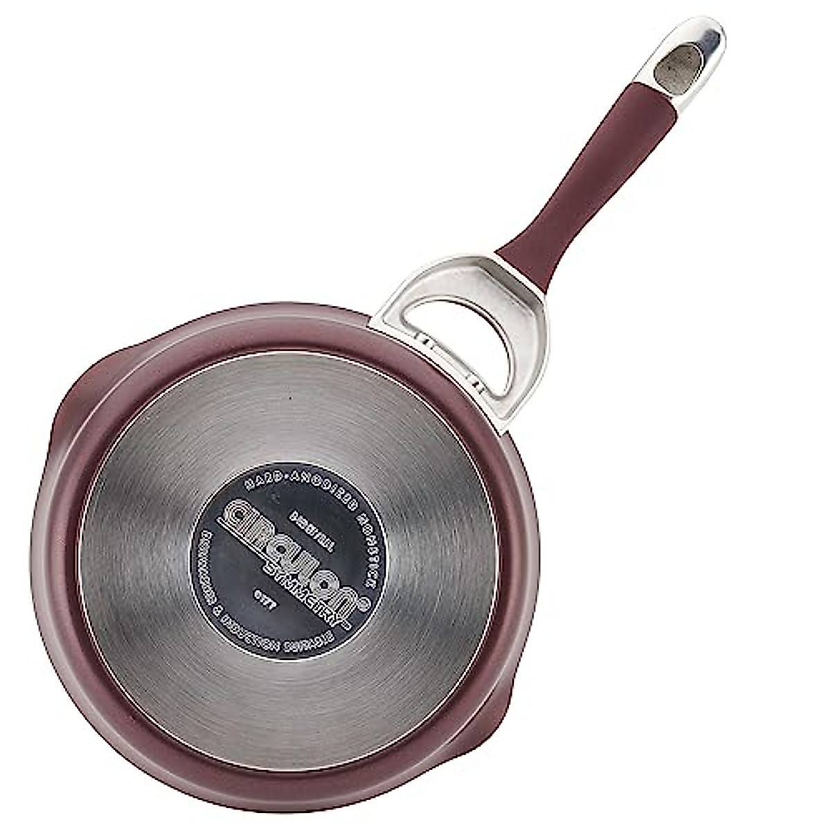 Circulon Symmetry Hard Anodized Nonstick Sauce Pan/Saucepan with Straining and Lid, 3.5 Quart, Red