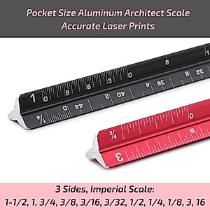 Mr. Pen- Small Scale Ruler, Architectural Scale, 6 Inch Ruler, 2 Pack, Pocket Size, Engineer Scale Ruler, Engineer Ruler, Pocket Ruler, Small Architectural Scale, 6 Inch Scale, Engineers Scale Ruler