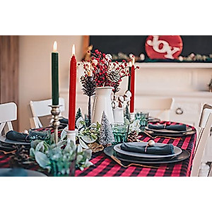 Lacaser Nature Beeswax Taper Candles Colorful 7 Pairs Set, Dripless & Smokeless & Unscented, 14 pcs 9" Long Candlesticks Rainbow Colored, Gift Box Packed