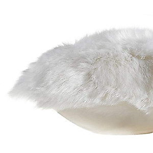 Chesserfeld Decorative Faux Fur Throw Pillow, White, 20in x 12in, Stylish Couch, Bedroom, or Dorm Accent, Adds Elegance to Your Décor, Soft Sheepskin Feel, Removable, Machine Washable Cover