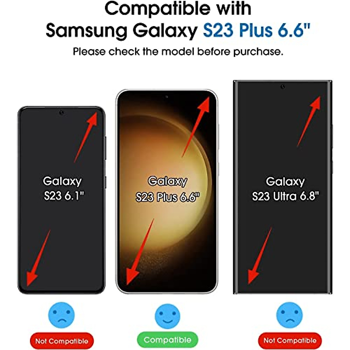 amFilm [2+2 Pack OneTouch Tempered Glass Screen Protector for Samsung Galaxy S23+/S23 Plus 6.6 Inch with Camera Lens Protector, 9H Hardness, Easy Installation and Bubble Free.