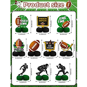 Adeyoo 10Pcs Football Party Honeycomb Centerpieces,Football Centerpieces for Table Birthday Party Centerpiece Topper Decorations for Birthday Baby Shower Tailgate Party Supplies
