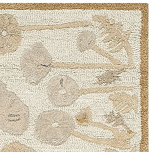 MARTHA STEWART by SAFAVIEH Collection 2'6" x 4'3" Nutshell/Brown MSR3627C Handmade Poppy Glossary Wool & Viscose Accent Rug