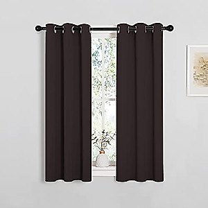 NICETOWN Blackout Curtain Panels for Bedroom Window, Triple Weave Microfiber Energy Saving Thermal Insulated Solid Grommet Blackout Draperies and Drapes (1 Pair, 29 inch by 45 inch, Toffee Brown)