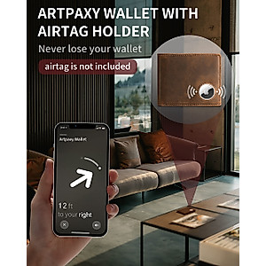 Mens Wallet With AirTag Holder, Bifold Leather RFID Blocking 2 ID Windows 12 Card Holders, Gift Box and Screen Protector Included, AirTag Not Included