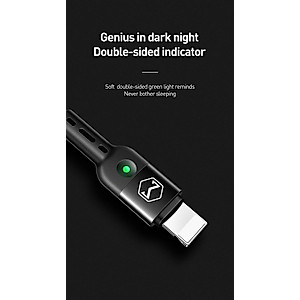 mcdodo [2 Pack] Anti Winding Cable, LED Coiled Cord Nylon Braided Sync Charge USB Data 6FT/1.8M Cable Compatible 14/13/12/11 Pro Max