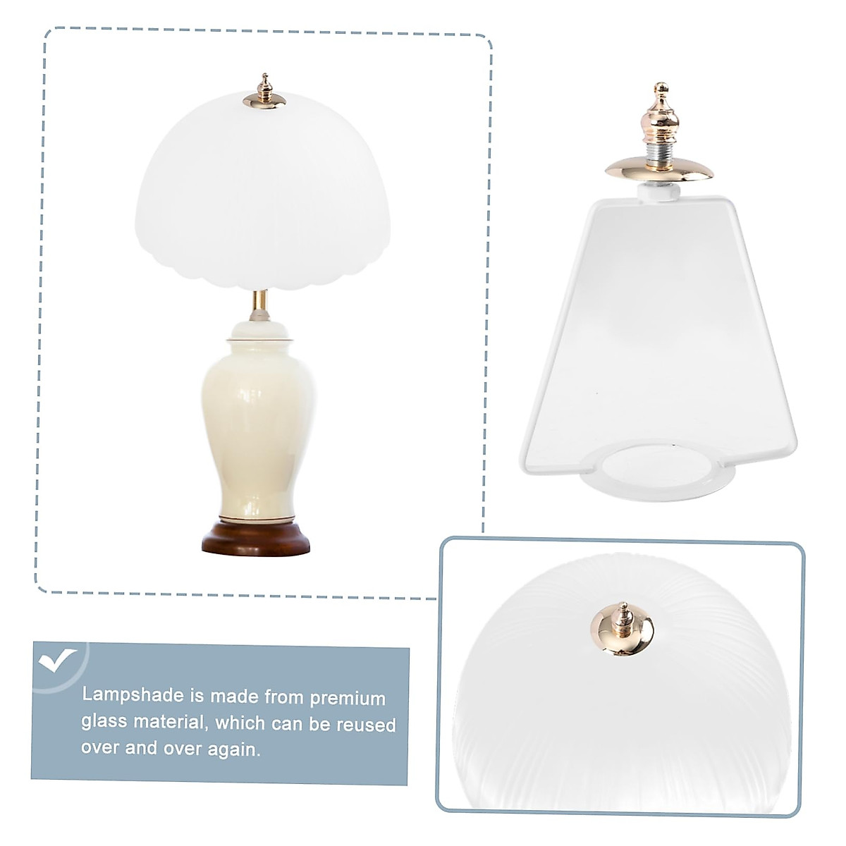 KONTONTY Stylish Lamp Cover for Modern Homes Frosted Glass Shade for Table and Ceiling Lamps Elegant Replacement for Damaged Lampshades