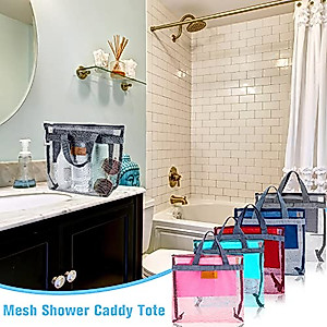 5 Pieces Mesh Shower Caddy Tote Gym Shower Caddy Travel Shower Bag Quick Dry Shower Bag with Zipper Portable Lightweight Hanging Mesh Toiletry Bag for Shower College Dorms Swimming Beach Games Sports