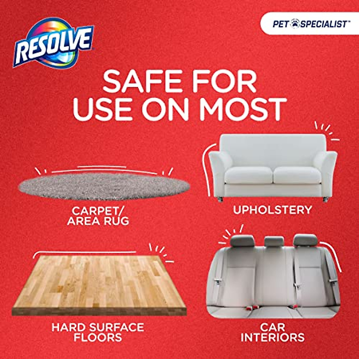 Resolve Pet Specialist Carpet Cleaner, Pet Stain and Odor Remover, Carpet Cleaner Spray, 32fl oz Spray & 60fl oz Refill