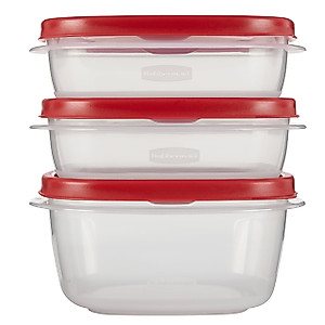 Rubbermaid Easy Find Lids Food Storage Containers, Racer Red, 6-Piece Set