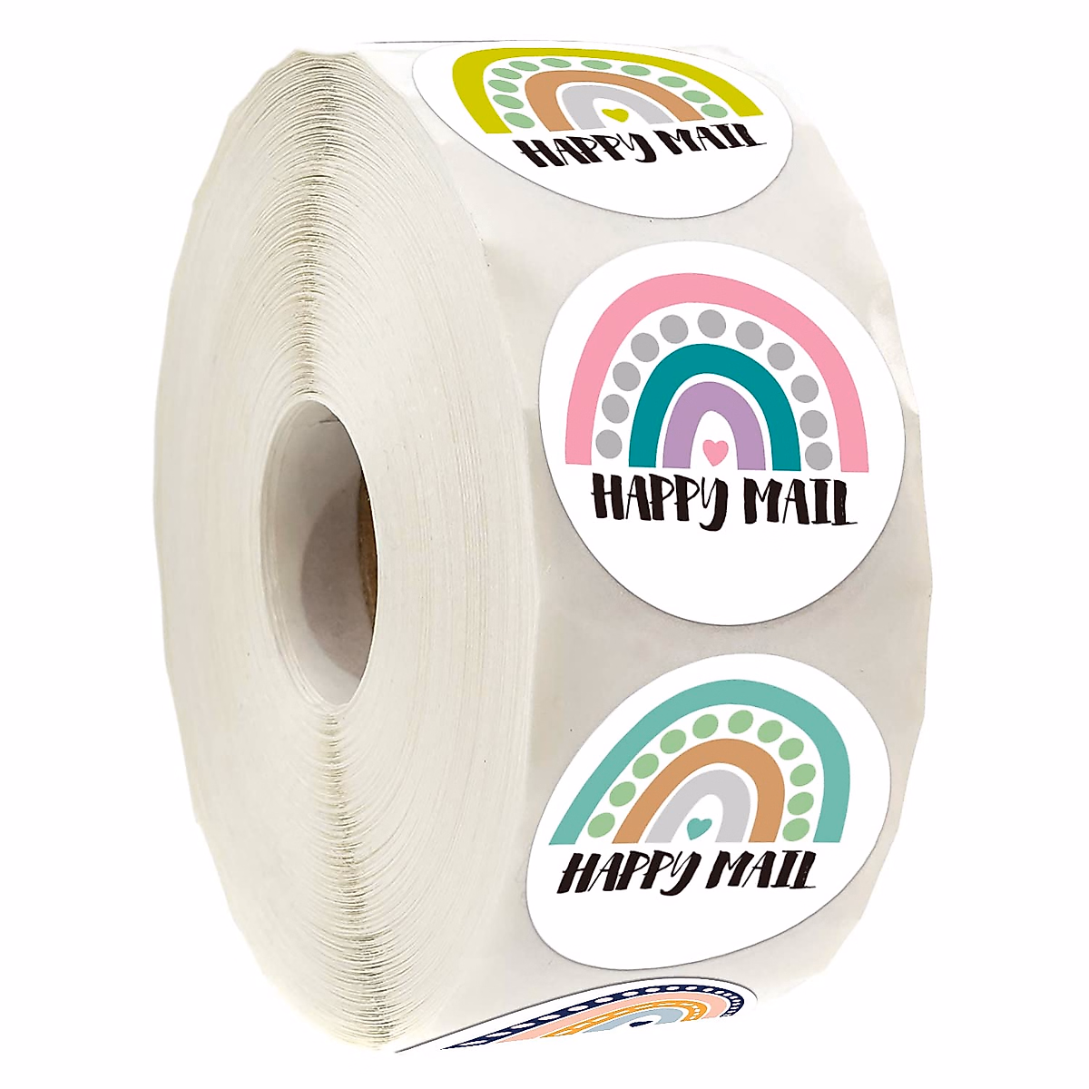 EKSPLODI Happy Mail Stickers for Business Small Shops Online, Small Business Stickers, Small Business Packaging Supplies, Envelope Seal Stickers, 1.4 Inch, 6 Unique Designs, 500 Pcs Per Roll.
