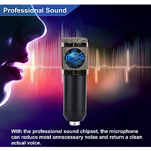 Bonke 【2021 Upgraded】 USB Condenser Microphone for Computer (Silver)