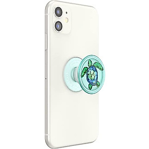 PopSockets Plant-Based Phone Grip with Expanding Kickstand, Eco-Friendly PopSockets for Phone - Translucent Tortuga