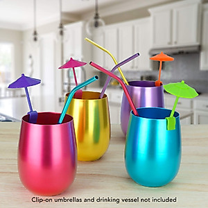 12 Pcs Reusable Metal Straws, Drinking Straws, Aluminum Straws, Smoothies Straws, Rainbow Colorful Straws for Party, Included Cleaning Brushes