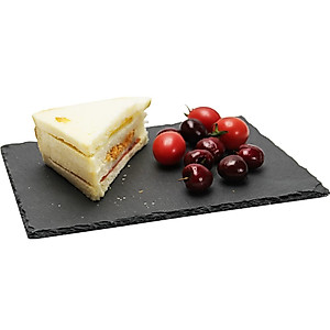 GHYTMTHOT 6 Pack 12 x 5.5 Inch Slate Cheese Board Slate Charcuterie Boards Slate Board, Individual Stone Plates for Cheese Meat Appetizers, Set of 6