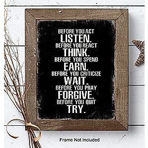 Inspirational Quotes Wall Art - Positive Quotes Wall Decor - Inspiring Quotes Wall Decor - Inspirational Gifts - Motivational Wall Art - Uplifting Sayings for Wall Decor - Motivational Posters