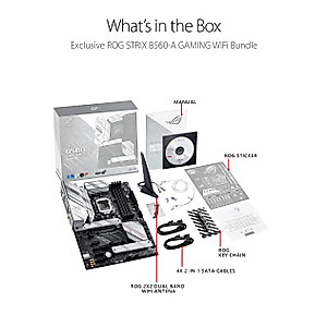ASUS ROG STRIX B560-A GAMING WIFI LGA 1200 (Intel 11th/10th Gen) ATX motherboard (PCIe 4.0, 8+2 power stages, Two-Way Noise Cancelation, WiFi 6, 2.5 Gb LAN, 2xM.2 slots, USB 3.2 Gen 2x2 USB Type-C)