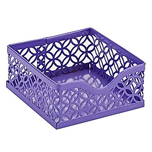 Annova Mesh Desk Organizer Office with 7 Compartments + Drawer/Desk Tidy Candy/Pen Holder/Multifunctional Organizer - Purple