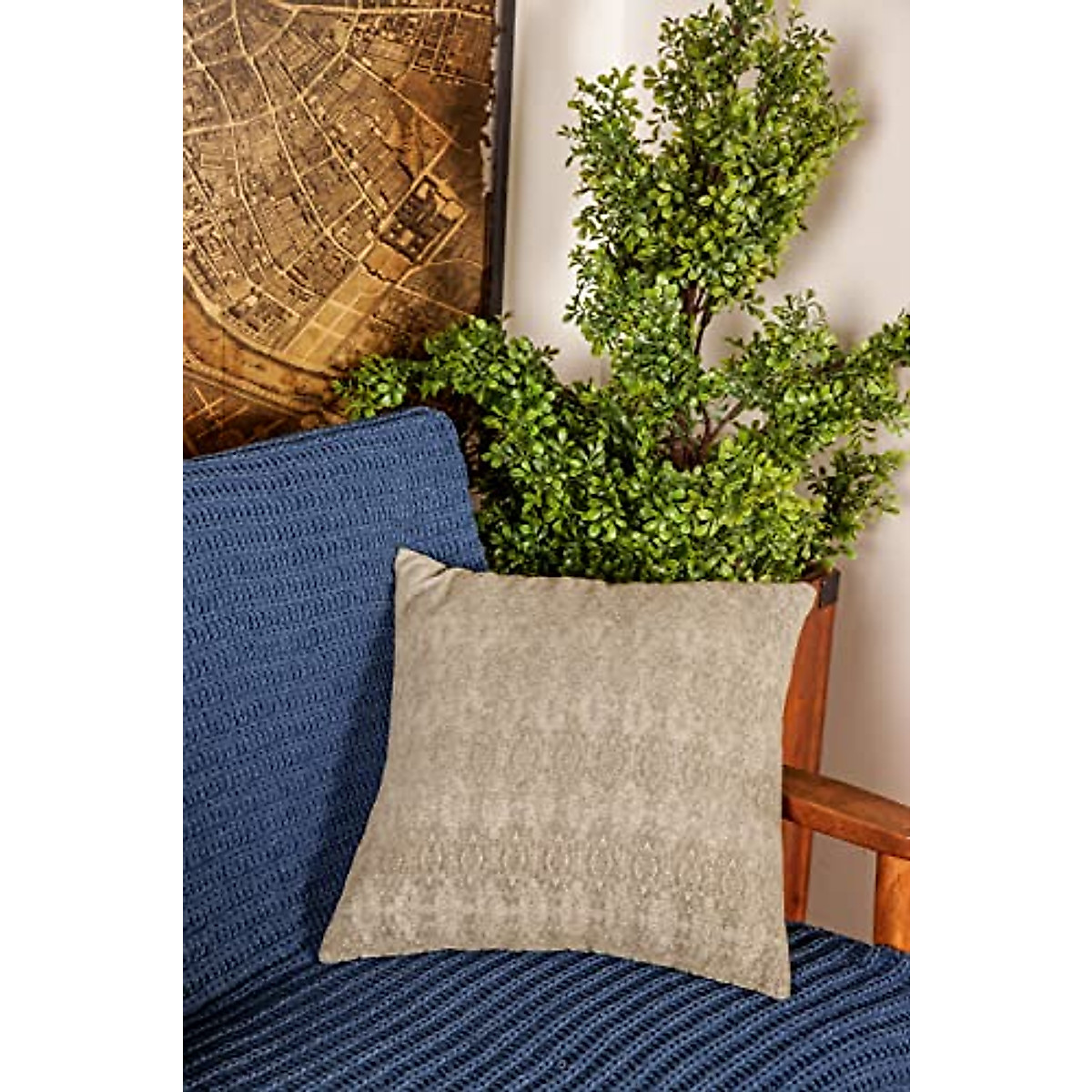 Deco 79 Modern Square Cotton Pillow 7"W x 18"H Light Green