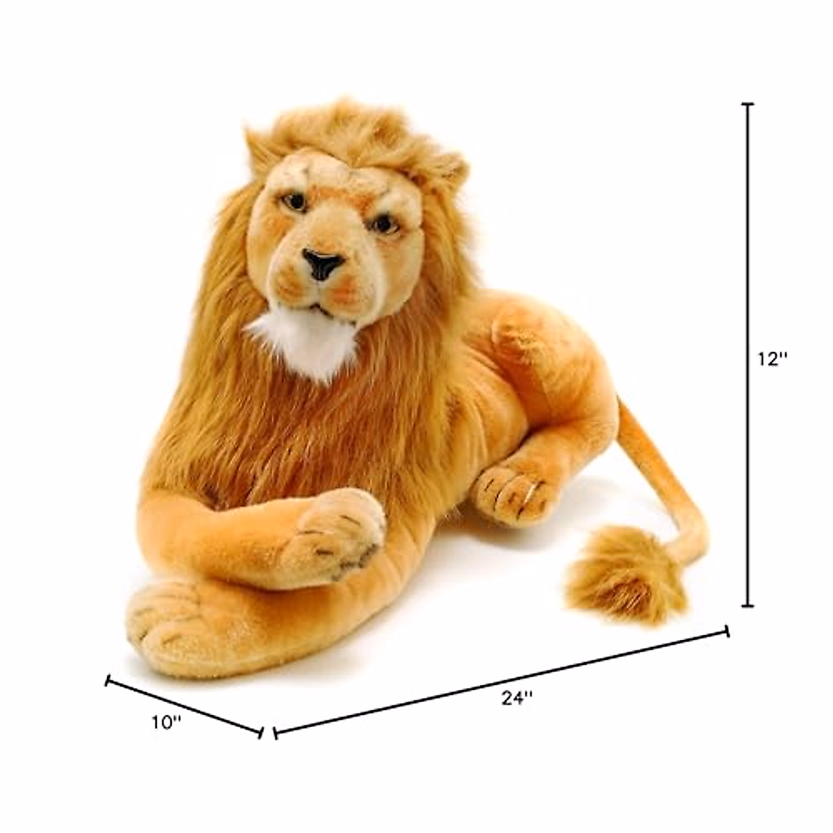 TigerHart Lasodo The Lion - 39 Inch (Tail Measurement Not Included) Big Stuffed Animal Plush Cat