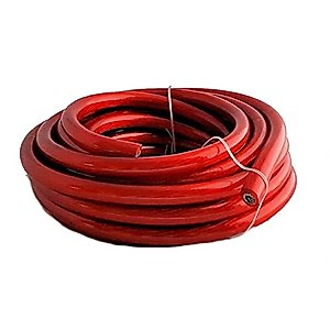 IMC Audio 1/0 Gauge CCA Power Red Wire Cable (10ft Red) Battery Cable Wire, Automotive, Car Audio Speaker Home Stereo System, RV Trailer, Amp Wiring 0 Guage Power Wire Cable 0 Car Audio
