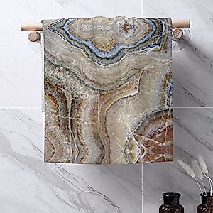 AKAUTOSM Microfiber Face Wash Cloth, Washcloth Towel for Bathroom/Spa/Gym, Highly Absorbent/Soft (Onyx Stone Pale Blue 27.5*16inch)