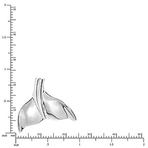 Honolulu Jewelry Company Sterling Silver High Polished Whale Tail Necklace Pendant with 18" Box Chain