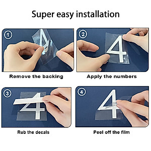 3 inch 30 Pcs Reflective Mailbox Numbers Stickers for Outside, Easy Installation with Prolonged Backing for and Pre-cut, Self Adhesive White Vinyl Address for House Address Sign Window Trash Bins