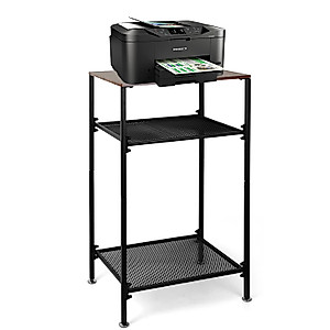 XASERDY 3-Tier Tall End Table,Slim Nightstands,Bedside Table with Storage Shelf,Sofa Side Tables for Small Space,for Living Room, Bedroom,Couch,Metal Frame