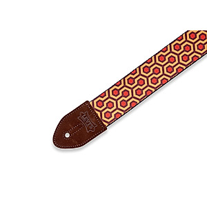 Levy's Leathers 2" Polyester Guitar Strap Hex Design; Burgundy, Red, and Mustard (MP2-007)