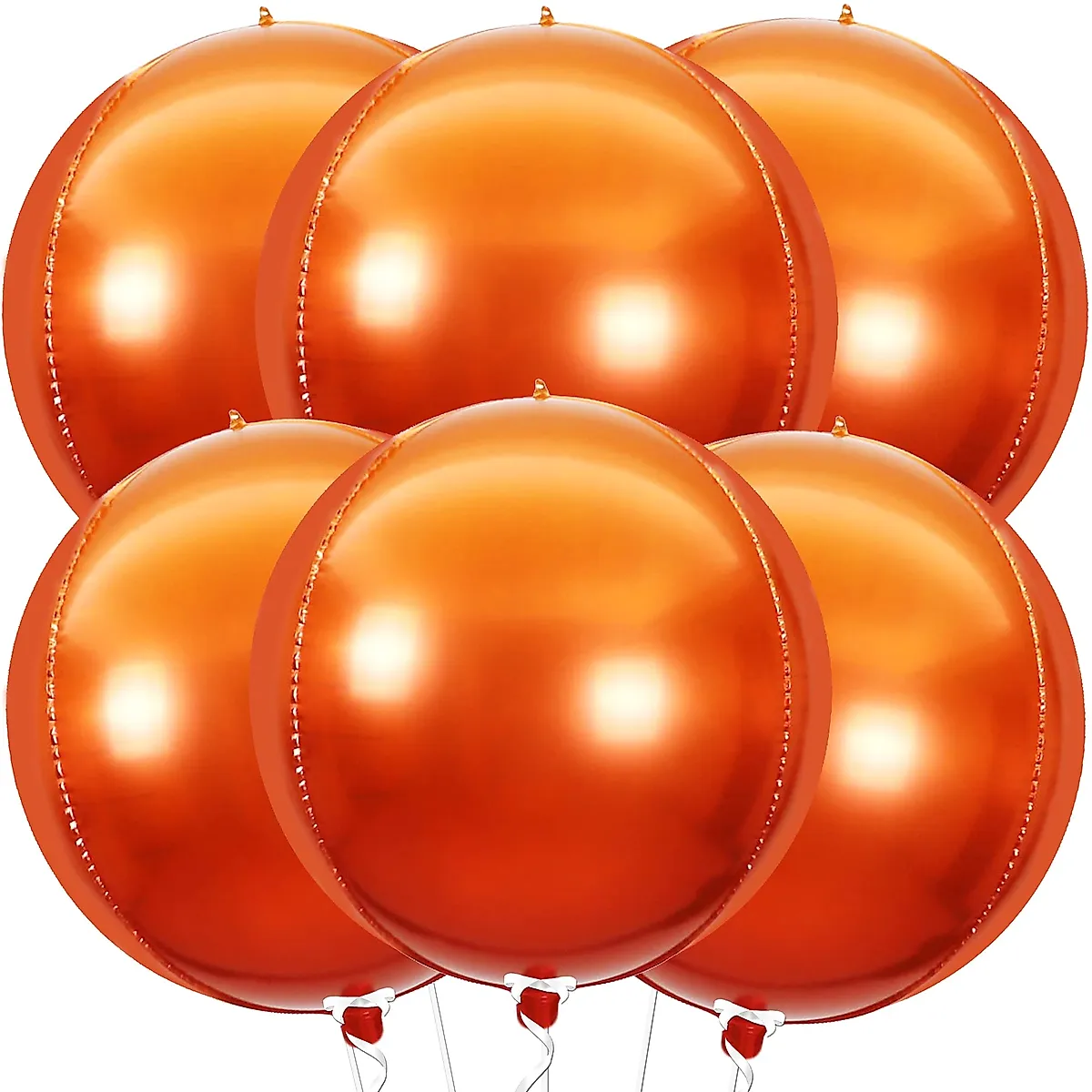 KatchOn, Big Orange Mylar Balloons - 22 Inch, Pack of 6 | Maple Leaf Balloons - Big, 27 Inch | Fall Mylar Balloons for Fall Decorations for Home | Orange Metallic Balloons, Burnt Orange Foil Balloons