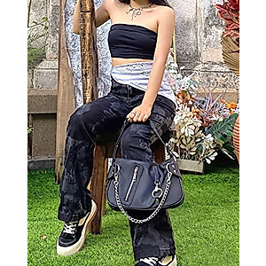 AWXZOM goth bag punk bag Sourpuss Gothic Tote Purse Y2K cool bag rock fashion, gothic bags and purses punk purses for women