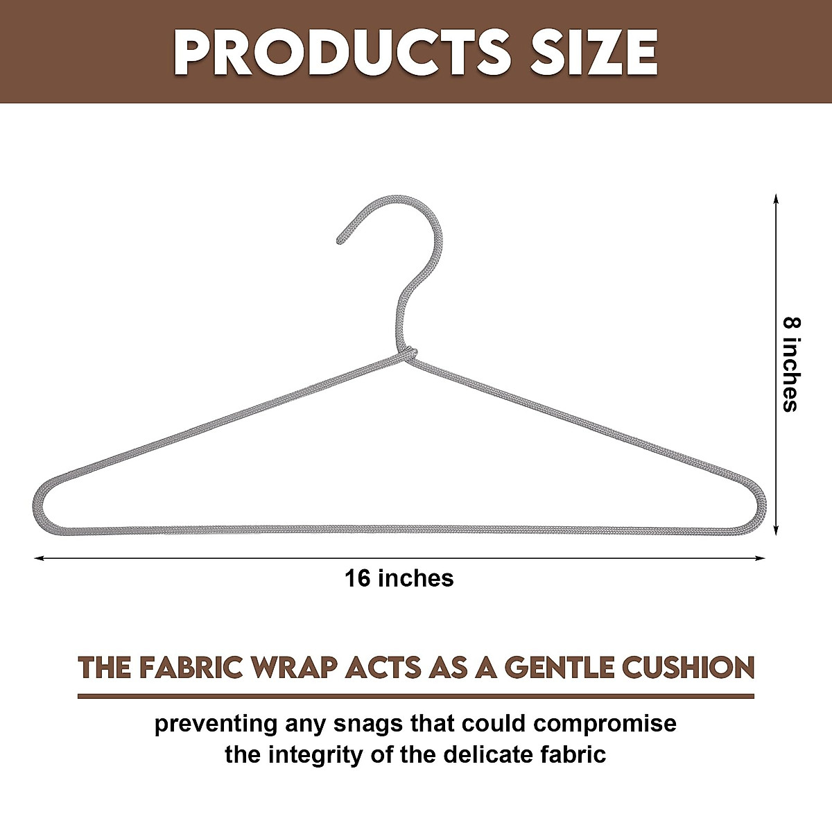 GlikCeil 15 Pack Fabric Wrapped Metal Hangers Non Slip Hanger Metal Coat Hangers for Clothes Closet Clothing Suit Shirt Pant (Gray)