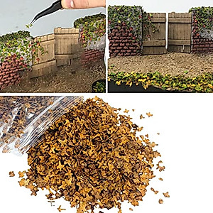 AMLESO 33ml Micro Landscape Leaves Model Scenery Grass Tufts Table Diorama Railway Scene Accessories Leaf for Fairy Garden Bonsai Ornaments, Brown