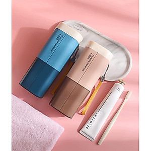 2 Pcs Toothbrush and Toothpaste Travel Case Portable Toothbrush Holders Denture Brush Case Toothpaste Storage Box for Travel Camping Business Assorted Color