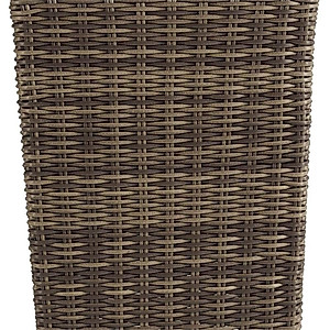 Afuera Living Modern Wicker Patio Trash Can in Weathered Brown