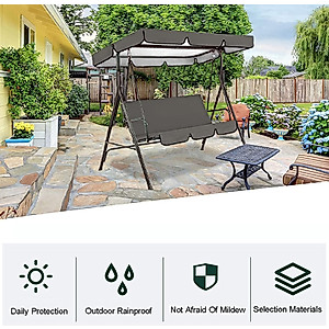 Patio Swing Canopy Waterproof Top Cover Set,210D Oxford Cloth Canopy Cover Universal Garden Swing Seat Canopy Replacement for Garden Patio