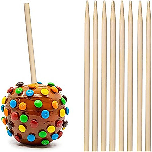 150 pcs Thick Candy Apple Sticks,Caramel Apple Sticks,5.5 Inch Long, 5mm Thick,Semi Point , Bamboo Skewers for Corn Dog, Corn Cob, Kabob, Lollipop, Grill