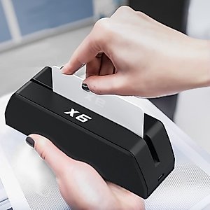 X6 BT Bluetooth Magnetic VIP Card Reader Writer USB 3 Tracks Swipe Encoder [Upgraded Black Version]