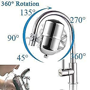 WINGSOL Faucet Filter Reusable Washable Filter Fit Well Water 304 Stainless Steel, Mainly Reduce Rust, Dirt, Sand and Partially Remove Odor Smell/Improve Taste, 250-Gallon 0.5µm Faucet Water Filter