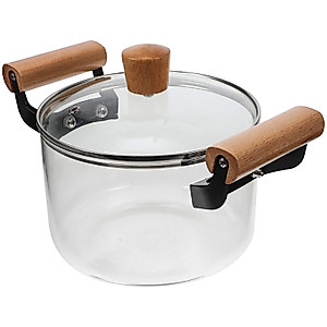 VOSAREA Glass Soup Pot Soup Pot Food Cooking Steam Pot Soup Serving Bowl Instant Noodle Bowl Noodle Pot Shabu Hot Pot Soup Pan Clear Ramen Pot Pasta Jug Glass Glass Cooking Pot