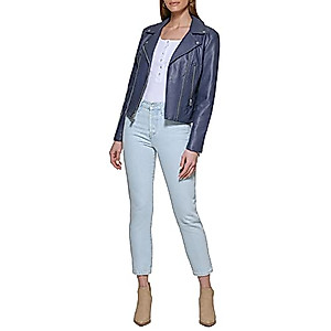 Levi's Women's Faux Leather Asymmetrical Moto Jacket, Odyssey Grey, X-Large