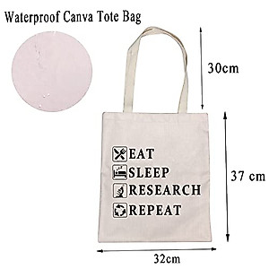 MBMSO Eat Sleep Research Repeat Tote Bag Researcher Gifts Shoulder Bag Lab Gifts Funny Science Gifts for Chemist Physicist