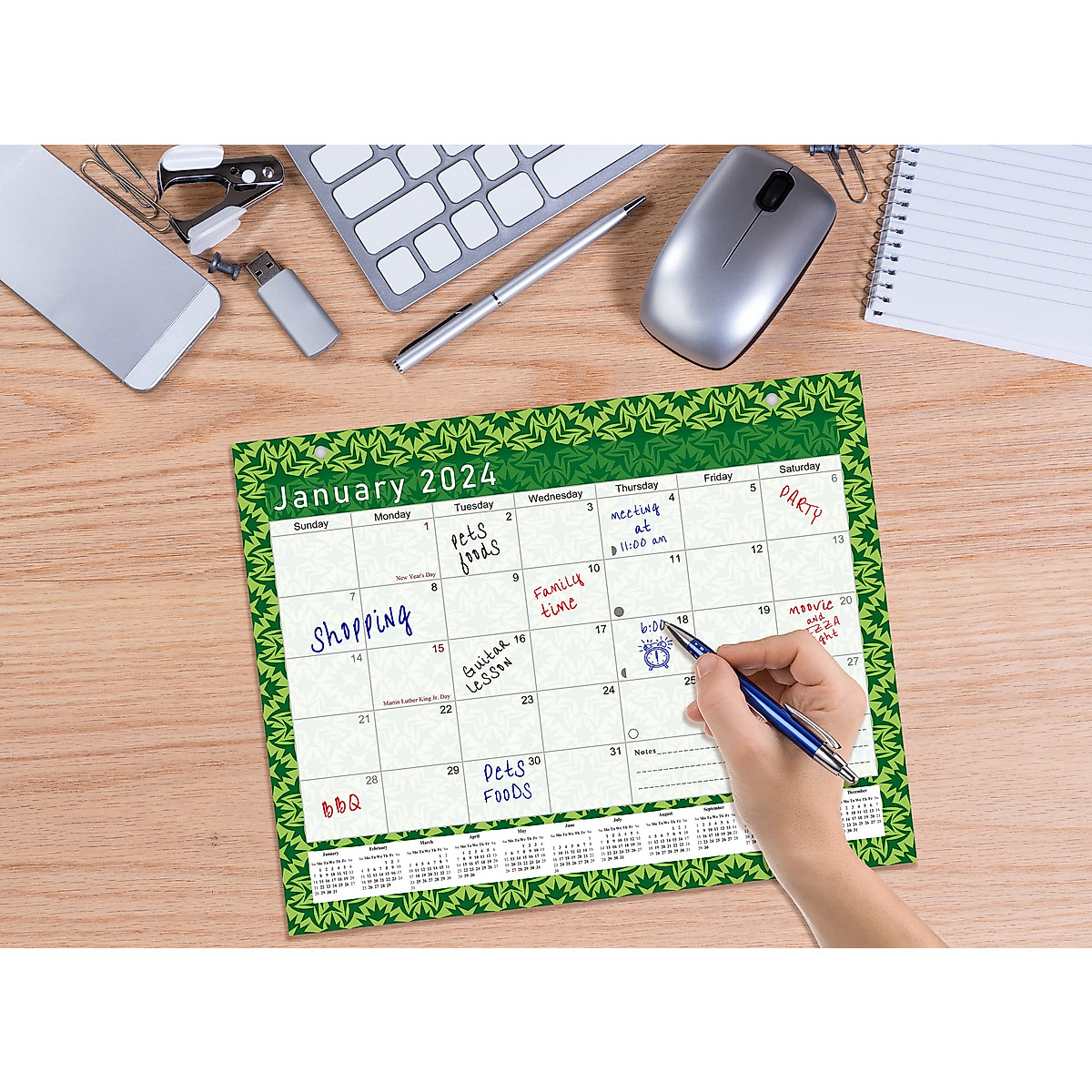 2023-2024 Calendar 16 Months Student Calendar/Planner for 3-Ring Binder, Desk, or Wall -v016