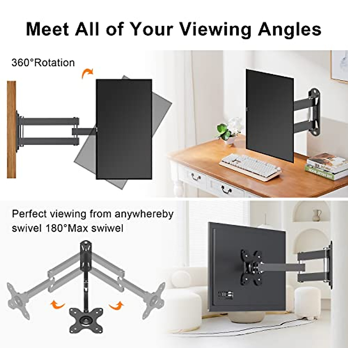 TV Wall Mount, Bracket for Most 13-30 inch LED, LCD Monitor and Plasma TVs, Max VESA 100x100mm by XINLEI (MA1330)