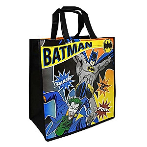 Batman Party Favors Set Batman Reusable Bag Bundle - 2 Pc Batman Tote Bags with Batman Stickers, and More (Batman Bags for Birthday)