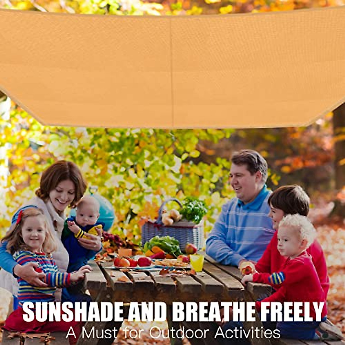 2 Pack 12 x 16 ft Waterproof Rectangle Sun Shade Sails Patio Awning 95% UV Blockage for Outdoor Patio Garden Backyard Lawn Pergola and Carport (Beige)