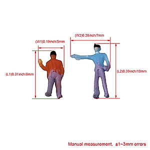 BQLZR 100PCS 1:200 Scale Hand Painted Layout Model Train People Figure